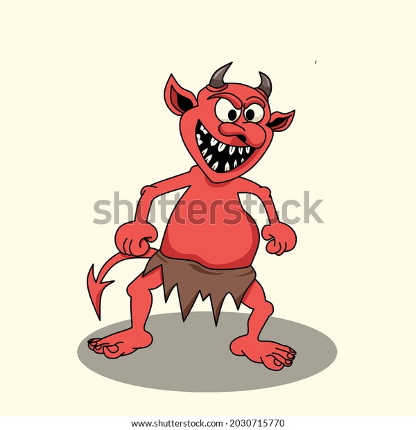 Cartoon Devil Illustration Sticker Poster Stock Vector (Royalty Free ...