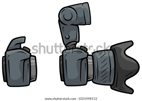 Cartoon Digital Photo Camera Big Lens Stock Vector (Royalty Free ...