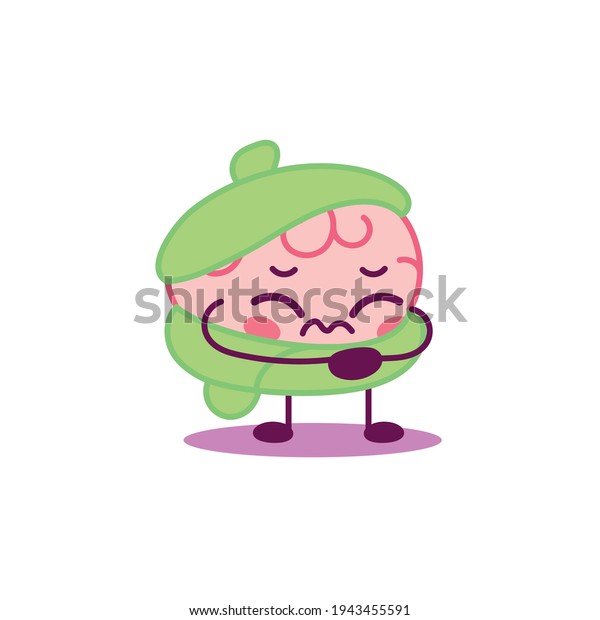 Cartoon Diseased Brain Vector Illustration Stock Vector (Royalty Free ...