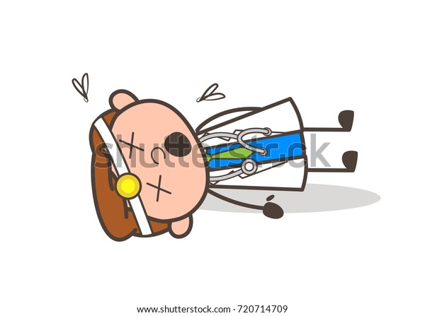 Cartoon Doctor Dead Body Vector Stock Vector (Royalty Free) 720714709