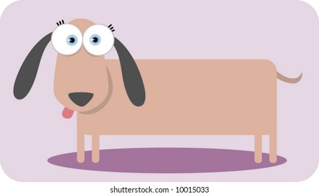Cartoon Dog Big Eye Square Body Stock Vector (Royalty Free) 10015033 ...