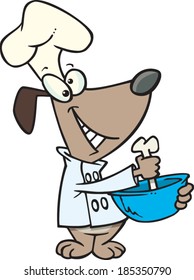Cartoon Dog Chef Baking Stock Vector (Royalty Free) 185350790 ...