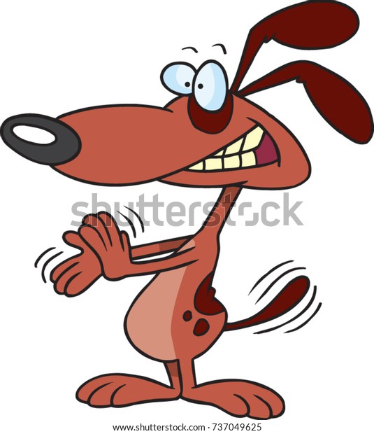 Cartoon Dog Clapping His Paws: เวกเตอร์สต็อก (ปลอดค่าลิขสิทธิ์ ...