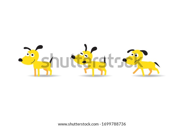 Cartoon Dog Different Positions Neutral Positive Stock Vector (Royalty ...