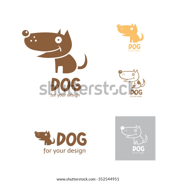 Cartoon Dog Logo Vector Image Five Stock Vector (Royalty Free ...
