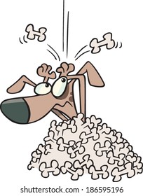 Cartoon Dog Pile Bones Stock Vector (Royalty Free) 186595196 | Shutterstock