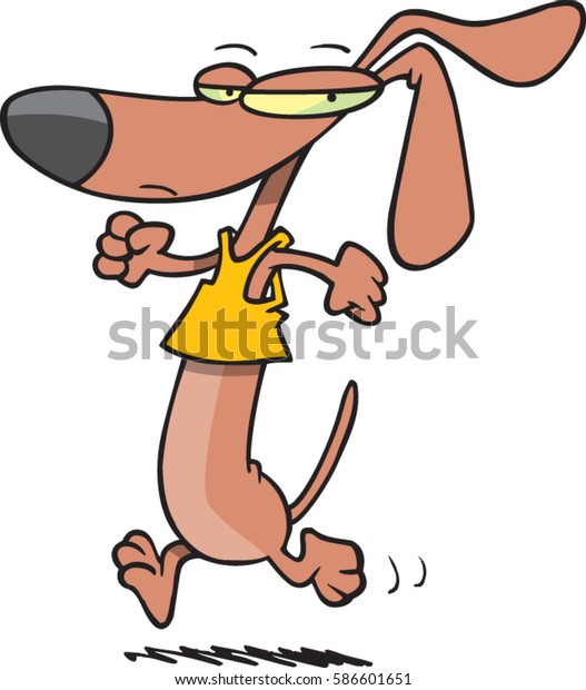 Cartoon Dog Running Exercising Stock Vector (Royalty Free) 586601651