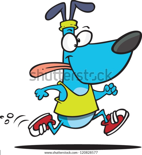 Cartoon Dog Running Race Stock Vector (Royalty Free) 120828577 ...