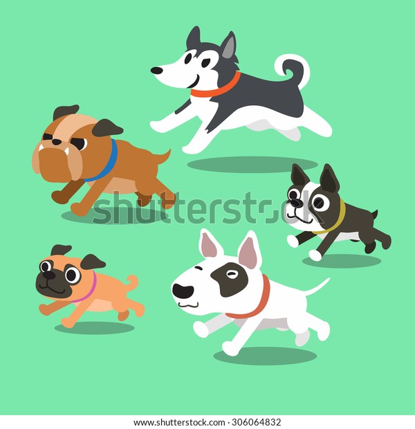 Cartoon Dogs Running Stock Vector (Royalty Free) 306064832 | Shutterstock