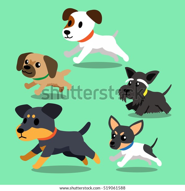 Cartoon Dogs Running Stock Vector (Royalty Free) 519061588 | Shutterstock
