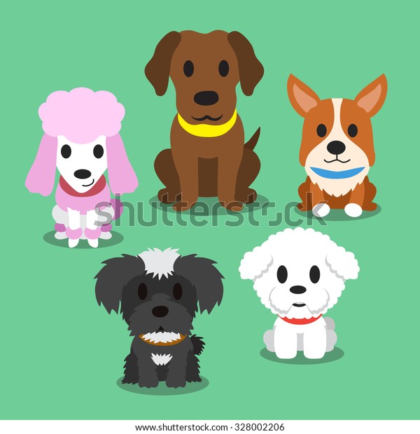 Perros de caricatura de pie