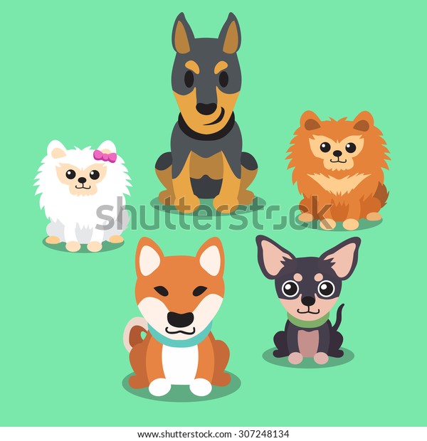 Cartoon Dogs Standing Collection Stock Vector (Royalty Free) 307248134 ...