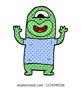 Cartoon Doodle Alien Monster Stock Vector (Royalty Free) 1174749136 ...
