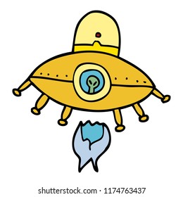Cartoon Doodle Alien Spaceship Stock Vector (Royalty Free) 1174763437 ...