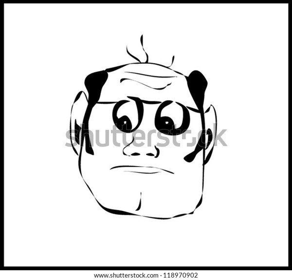 Cartoon Doodle Bald Man Wearing Glasses Stock Vector (Royalty Free ...