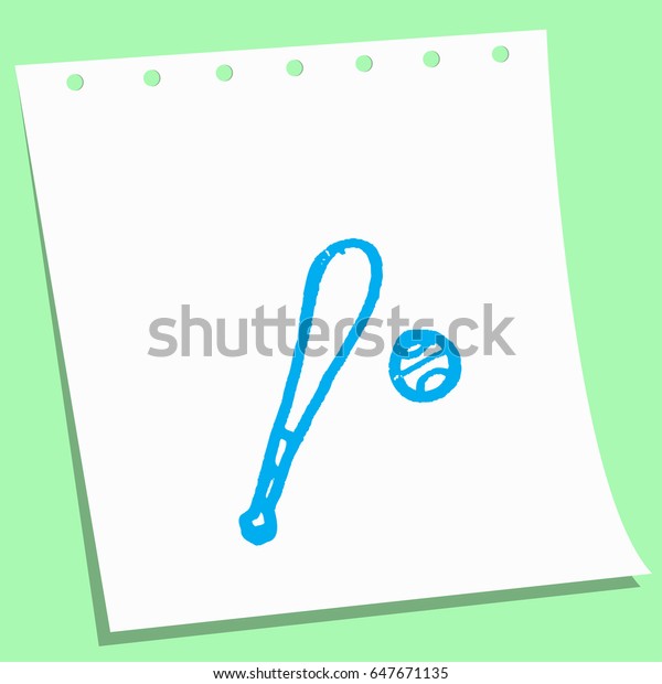Cartoon Doodle Baseball Sketch Vector Illustration 스톡 벡터(로열티 프리 ...