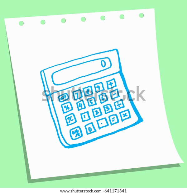 Cartoon Doodle Calculator Sketch Vector Illustration Stock Vector ...
