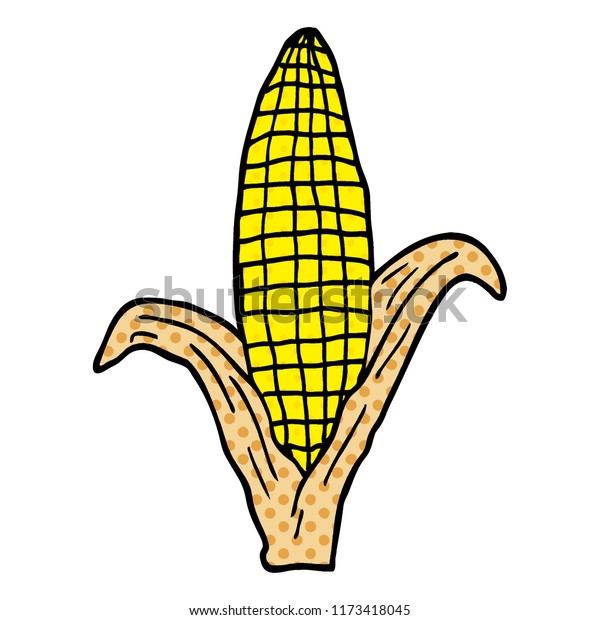Cartoon Doodle Corn On Cob Stock Vector Royalty Free 1173418045 Shutterstock