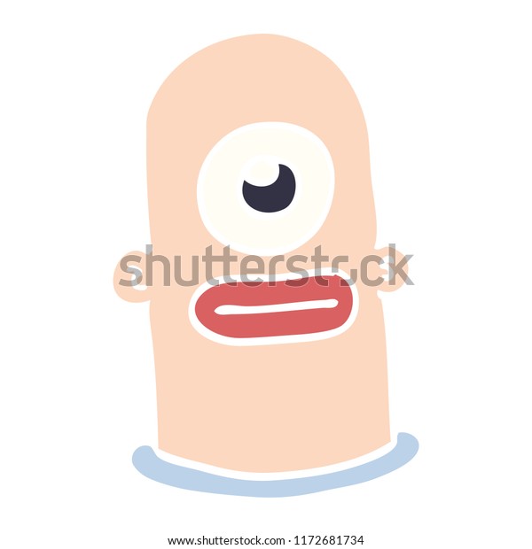 Cartoon Doodle Cyclops Face Stock Vector (Royalty Free) 1172681734 ...