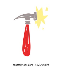 Cartoon Doodle Hammer Banging Stock Vector (Royalty Free) 1175410231 ...