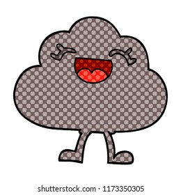 Cartoon Doodle Happy Grey Cloud Stock Vector (Royalty Free) 1173350305 ...