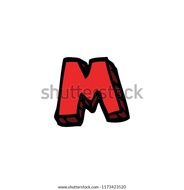 Cartoon Doodle Letter M Stock Vector (Royalty Free) 1173423520 ...