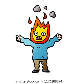 Cartoon Doodle Man Head On Fire Stock Vector (Royalty Free) 1176288274 ...