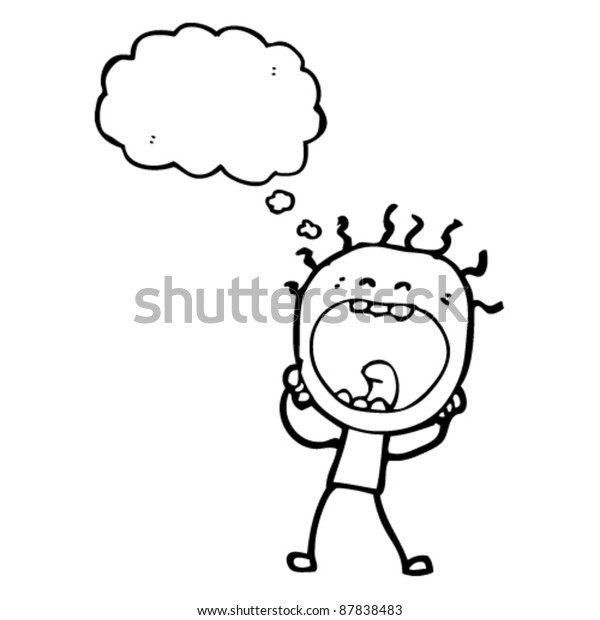Cartoon Doodle Man Screaming Stock Vector (Royalty Free) 87838483
