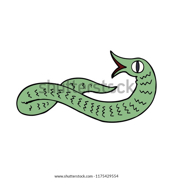 Cartoon Doodle Medieval Snake Stock Vector (Royalty Free) 1175429554 ...