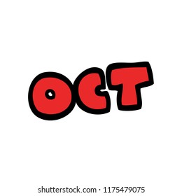 Cartoon Doodle Month October Stock Vector (Royalty Free) 1175479075