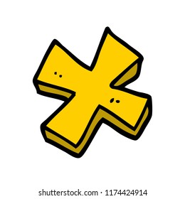 Cartoon Doodle Multiplication Symbol Stock Vector (Royalty Free ...