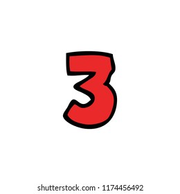 Cartoon Doodle Number 3 Stock Vector (Royalty Free) 1174456492 ...