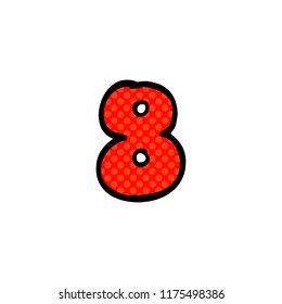 doodle de dibujos animados número 8: vector de stock (libre de regalías ...