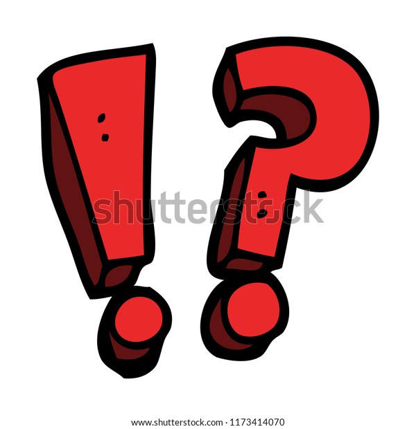Cartoon Doodle Question Mark Exclamation Mark Stock Vector (Royalty ...
