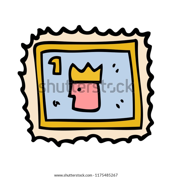 Cartoon Doodle Stamp Royal Face Stock Vector (Royalty Free) 1175485267 ...