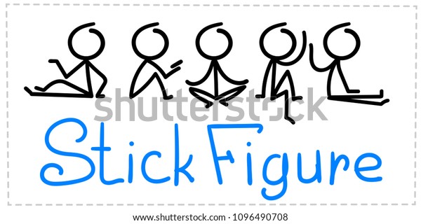 Cartoon Doodle Stick Figure Different Pose Stock Vector (Royalty Free ...