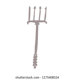 Cartoon Doodle Trident Stock Vector (Royalty Free) 1175408524 ...