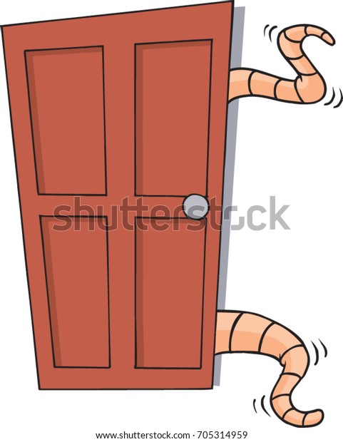 Cartoon Door Monster Arms Tentacles Coming Stock Vector (Royalty Free ...