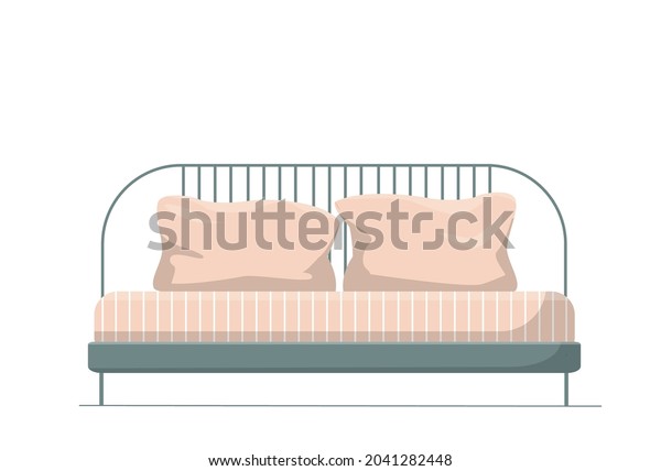Cartoon Double Bed Modern Style Vector Stock Vector (Royalty Free ...