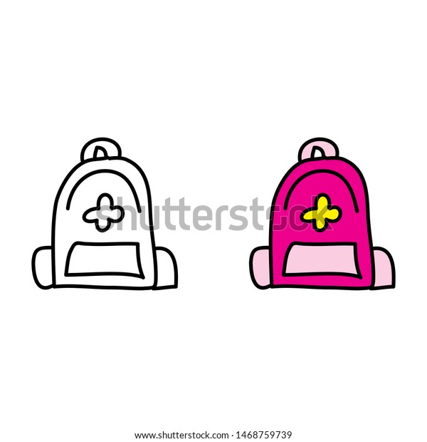 Cartoon Drawing Backpack Stock Vector (Royalty Free) 1468759739 ...