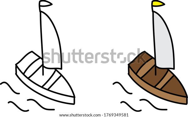Cartoon Drawing Boat Stock Vector (Royalty Free) 1769349581 | Shutterstock