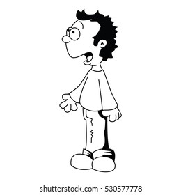 Cartoon Drawing Boy Looking Amazed Stock Vector (Royalty Free ...