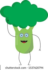Cartoon Drawing Broccoli Face Stock Vector (Royalty Free) 1537620794 ...