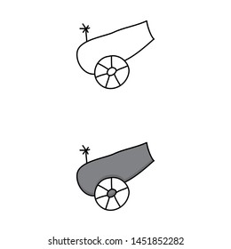 Cartoon Drawing Cannon Stock Vector (Royalty Free) 1451852282 ...