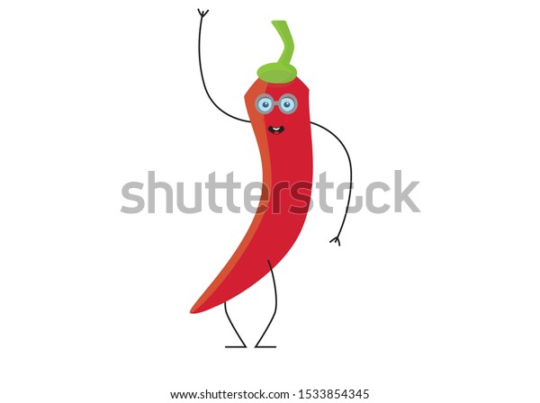 Cartoon Drawing Chili Face Stock Vector (Royalty Free) 1533854345 ...