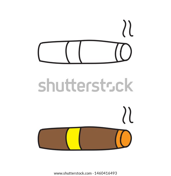 Cartoon Drawing Cigar témájú stockvektorkép (jogdíjmentes) 1460416493