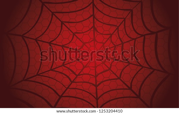 Cartoon Drawing Cobweb On Red Background Stock Vector (Royalty Free ...