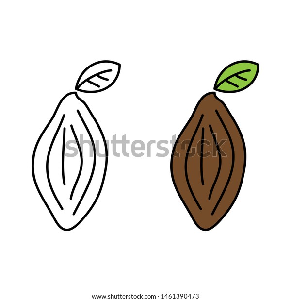 Cartoon Drawing Cocoa Bean Stock Vector (Royalty Free) 1461390473
