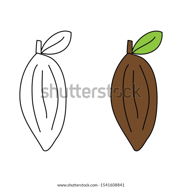 Cartoon Drawing Cocoa Bean Stock Vector (Royalty Free) 1541608841 ...