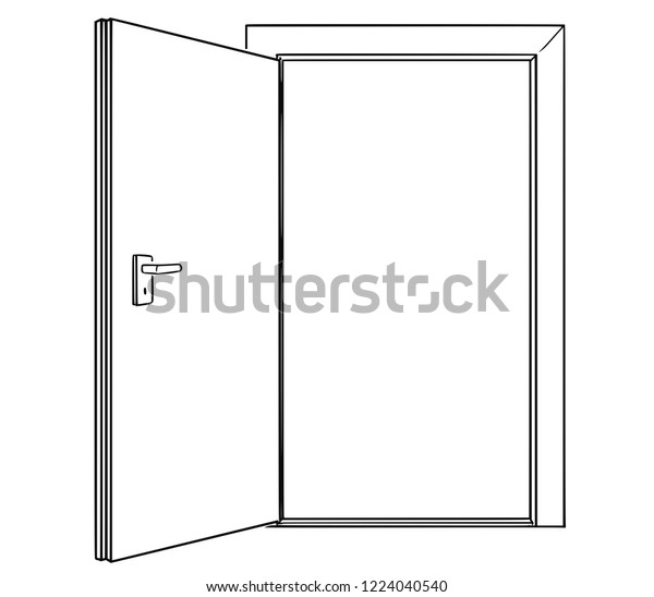 Cartoon Drawing Conceptual Illustration Inviting Open Stock Vector ...